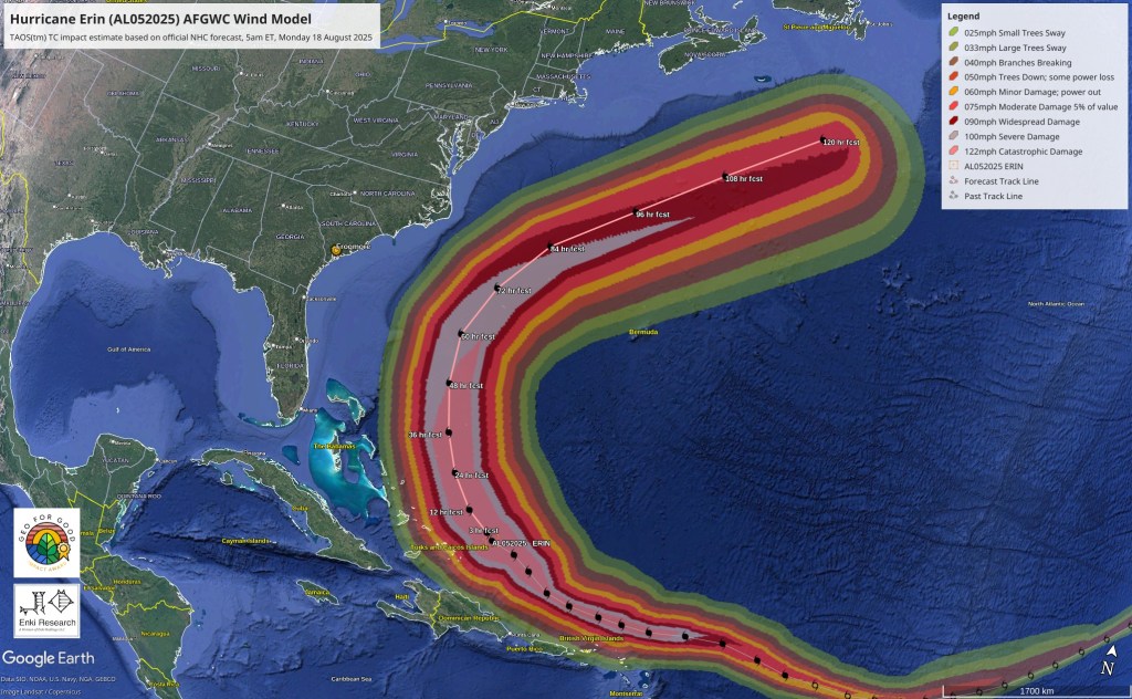 Hurricane Erin's Track: Risks for Outer Banks and Bermuda